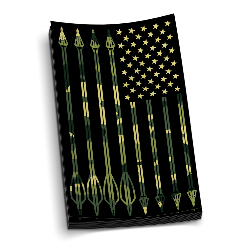Archery Camo Flag - Camo Sticker
